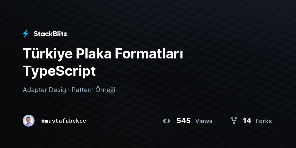 Türkiye Plaka Formatları TypeScript - StackBlitz Türkiye Plaka Formatları TypeScript - StackBlitz