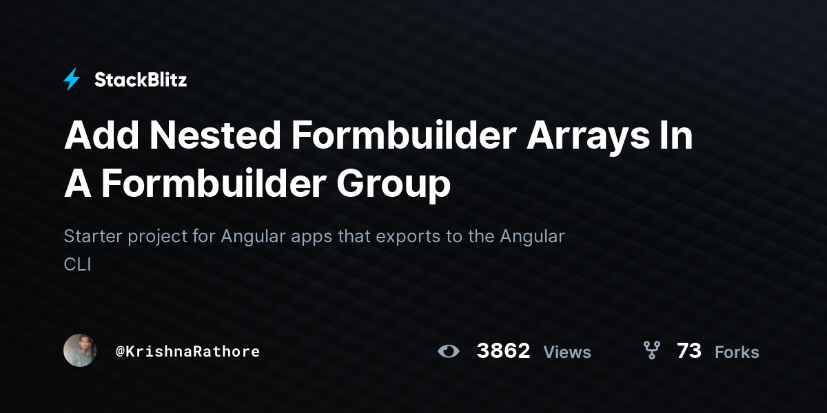 Add Nested Formbuilder Arrays In A Formbuilder Group - StackBlitz
