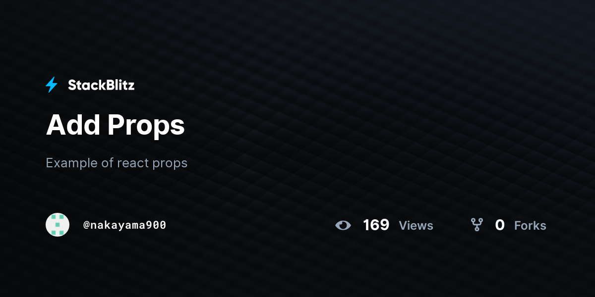 Add Props - StackBlitz