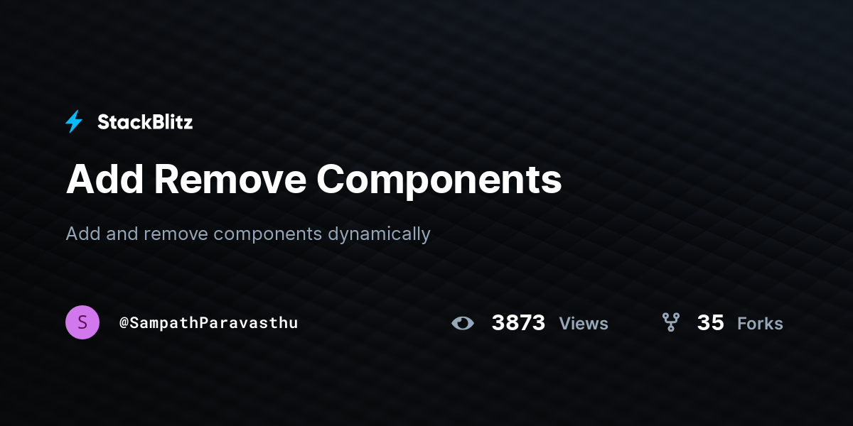 Add Remove Components - StackBlitz