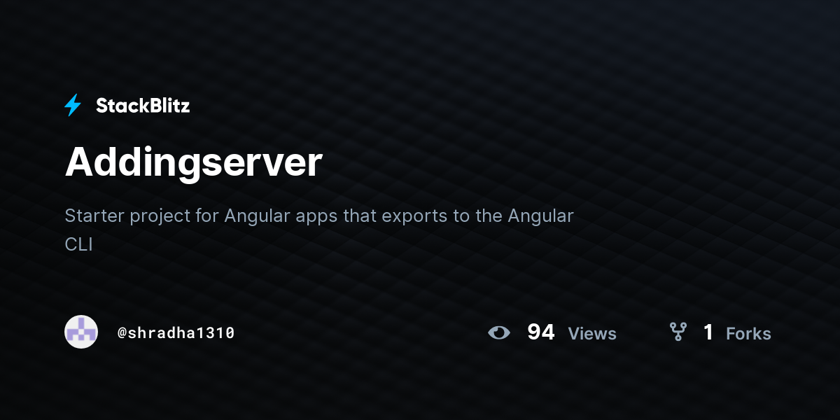 Addingserver - StackBlitz