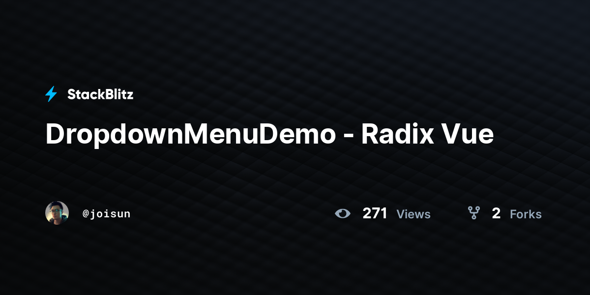 DropdownMenuDemo - Radix Vue - StackBlitz