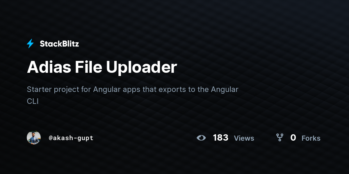 Adias File Uploader - StackBlitz