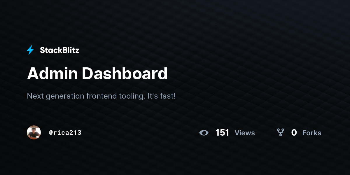 Admin Dashboard - StackBlitz