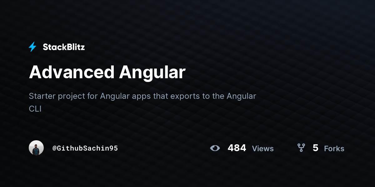 Advanced Angular - StackBlitz
