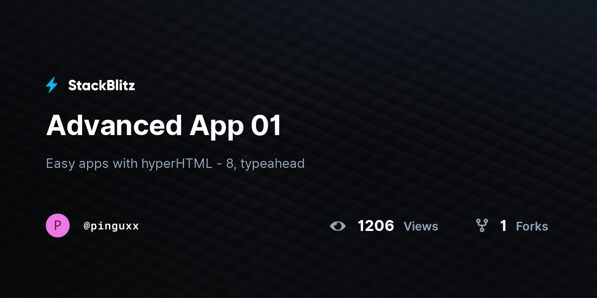 Advanced App 01 - StackBlitz