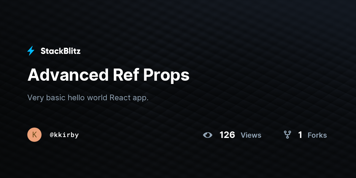 Advanced Ref Props - StackBlitz