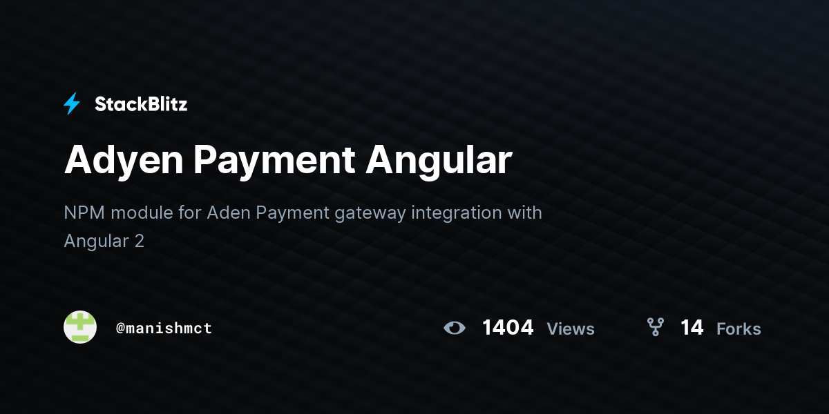 Adyen Payment Angular - StackBlitz