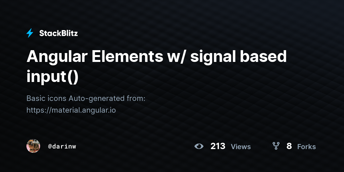 Angular Elements w/ signal based input() - StackBlitz