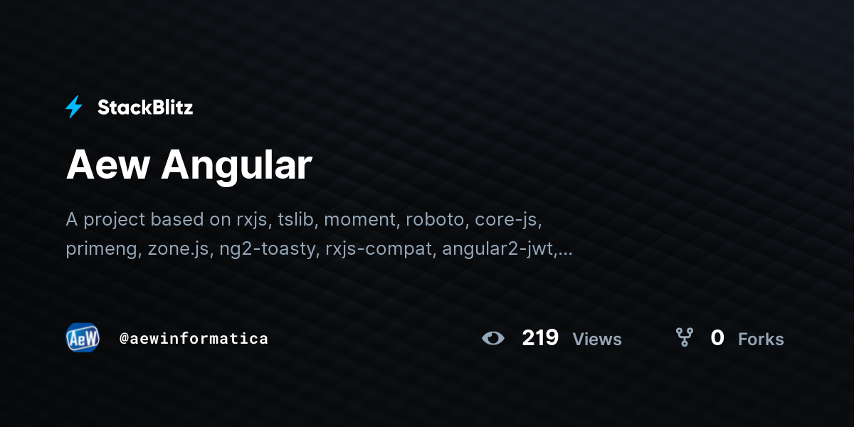 Aew Angular - StackBlitz