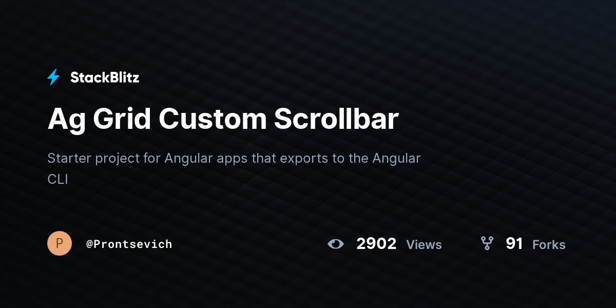 Ag Grid Custom Scrollbar - StackBlitz