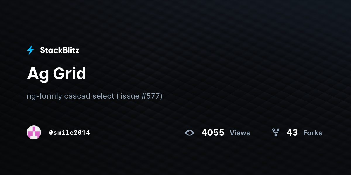 Ag Grid - StackBlitz