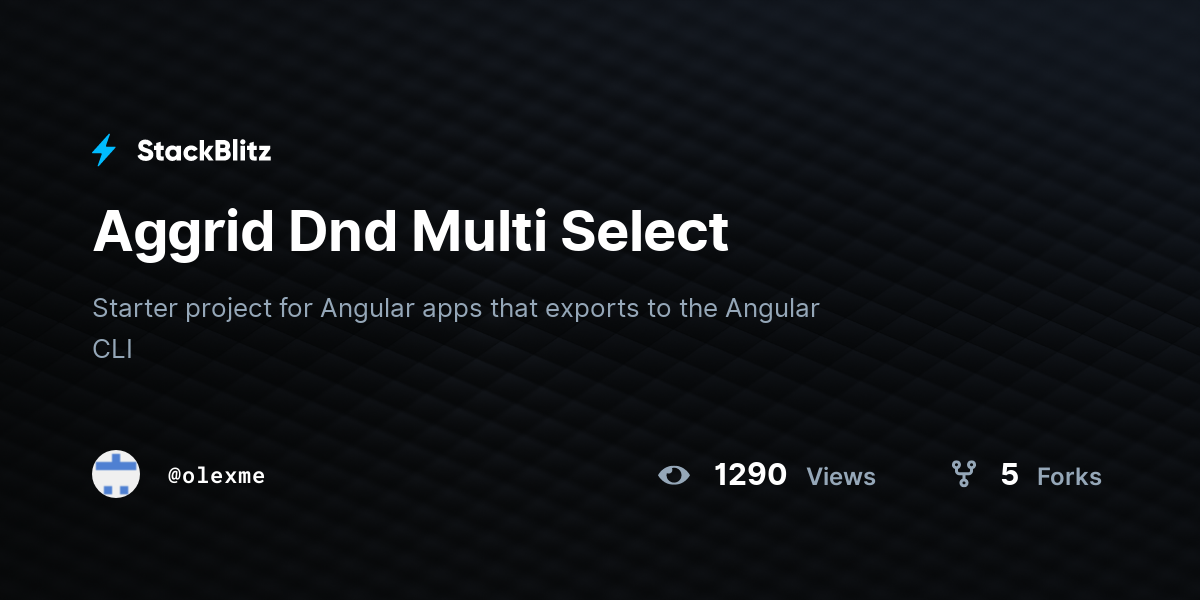 Aggrid Dnd Multi Select - StackBlitz