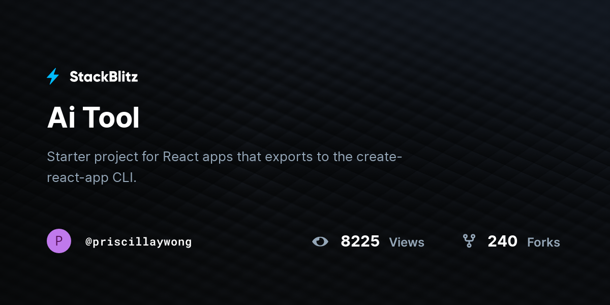 Ai Tool - StackBlitz