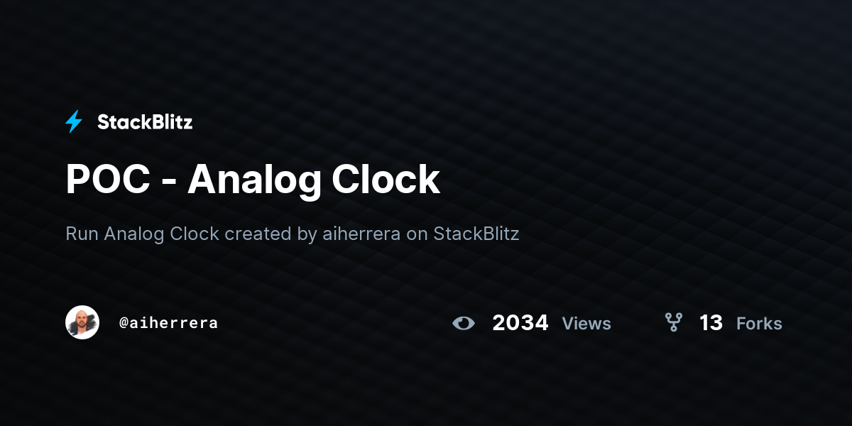 POC - Analog Clock - StackBlitz
