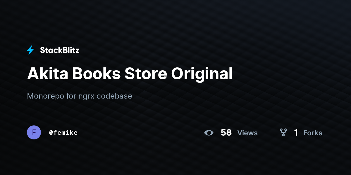 Akita Books Store Original - StackBlitz