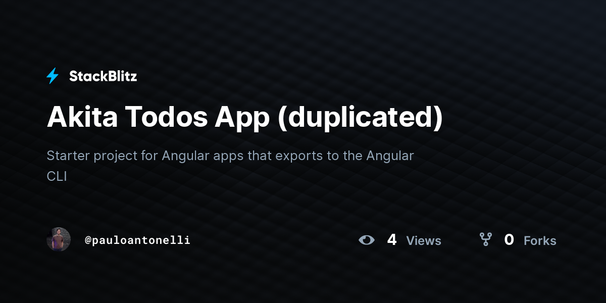 Akita Todos App (duplicated) - StackBlitz