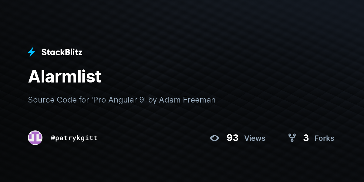 Alarmlist - StackBlitz