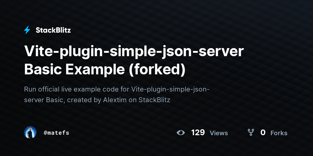Vite-plugin-simple-json-server Basic Example (forked) - StackBlitz