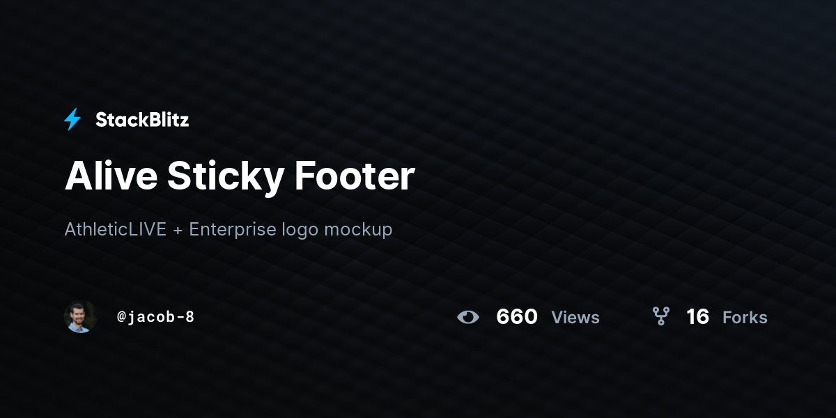 Alive Sticky Footer - StackBlitz