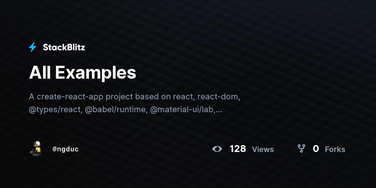All Examples - StackBlitz