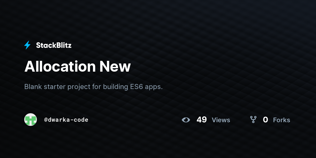 Allocation New - StackBlitz