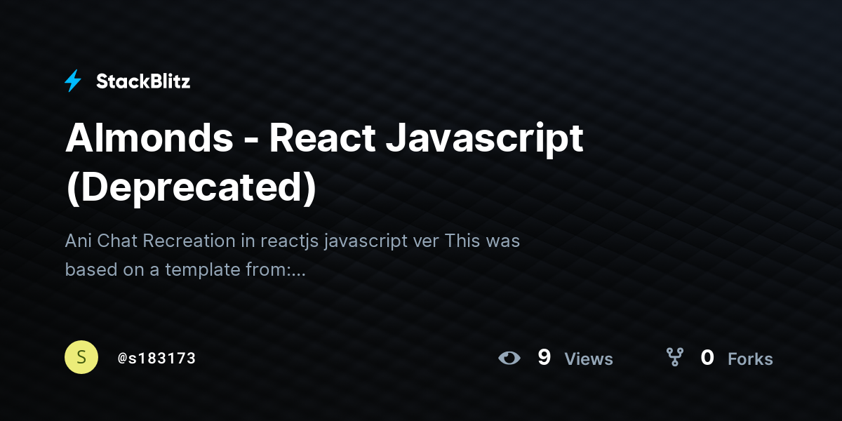 Almonds - React Javascript (Deprecated) - StackBlitz