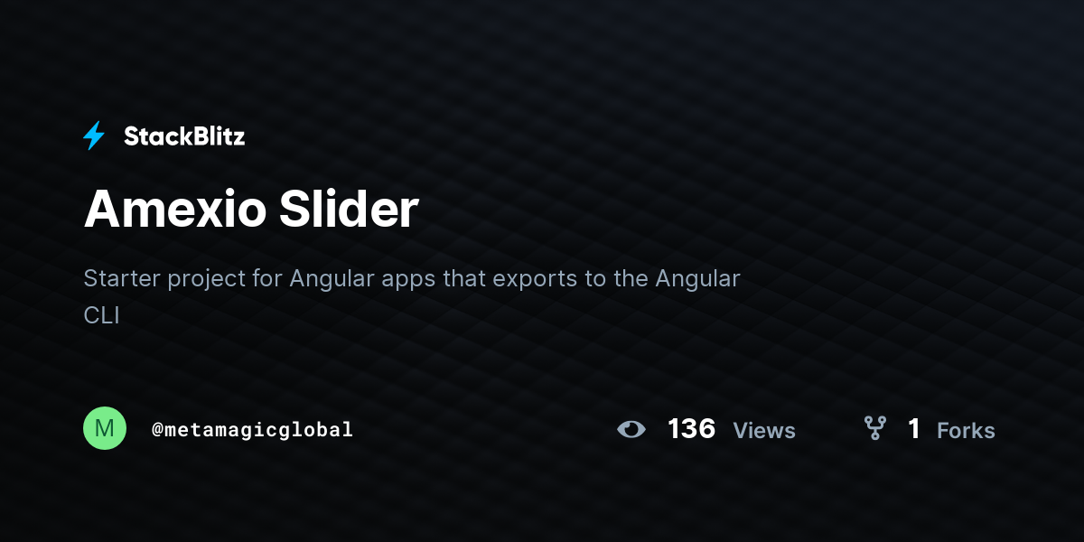 Amexio Slider - StackBlitz