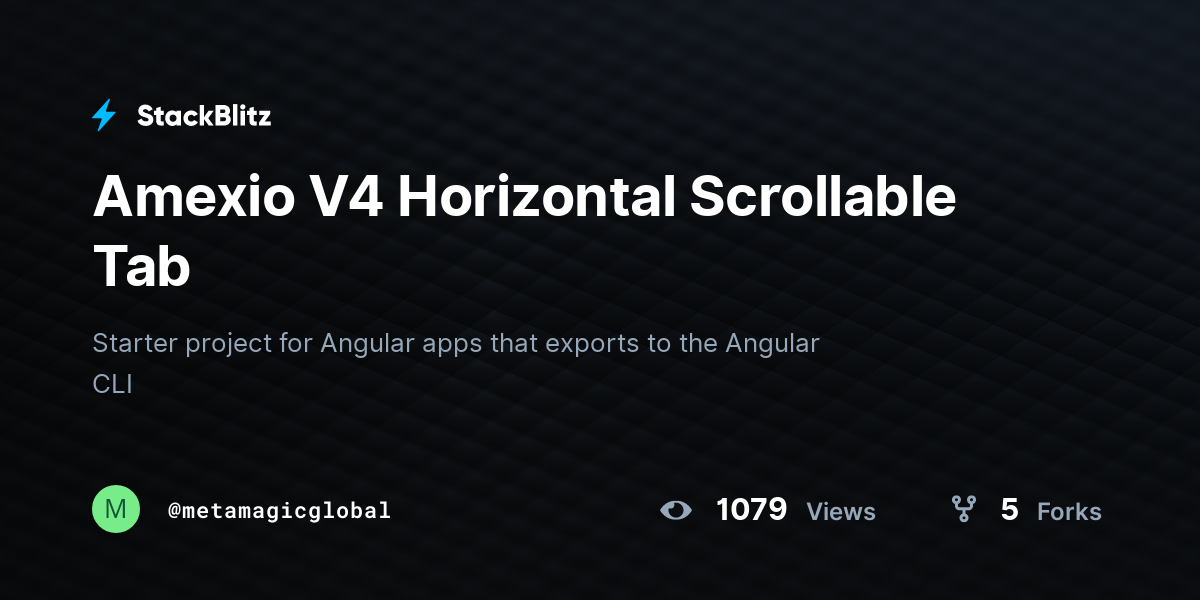 Amexio V4 Horizontal Scrollable Tab - StackBlitz Amexio V4 Horizontal Scrollable Tab - StackBlitz