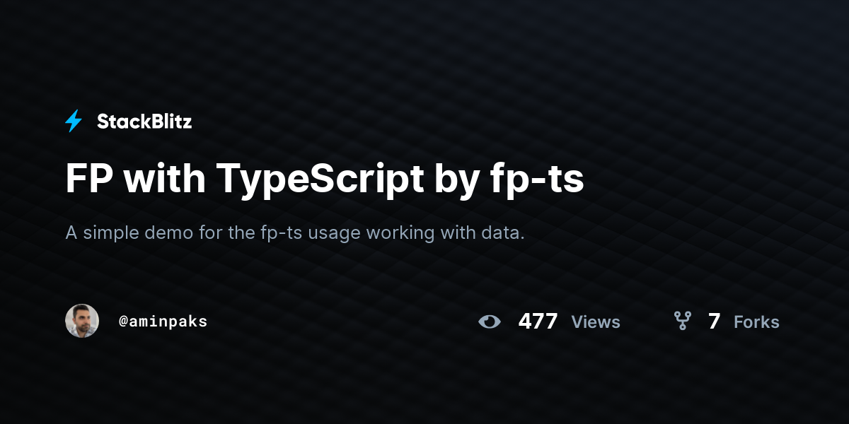 FP with TypeScript by fp-ts - StackBlitz