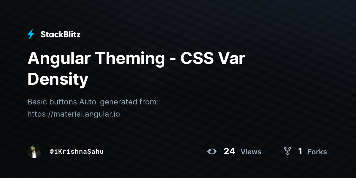 Angular Theming - CSS Var Density - StackBlitz