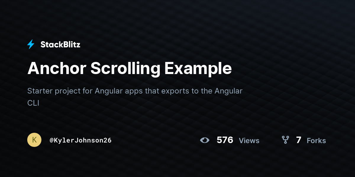 Anchor Scrolling Example - StackBlitz