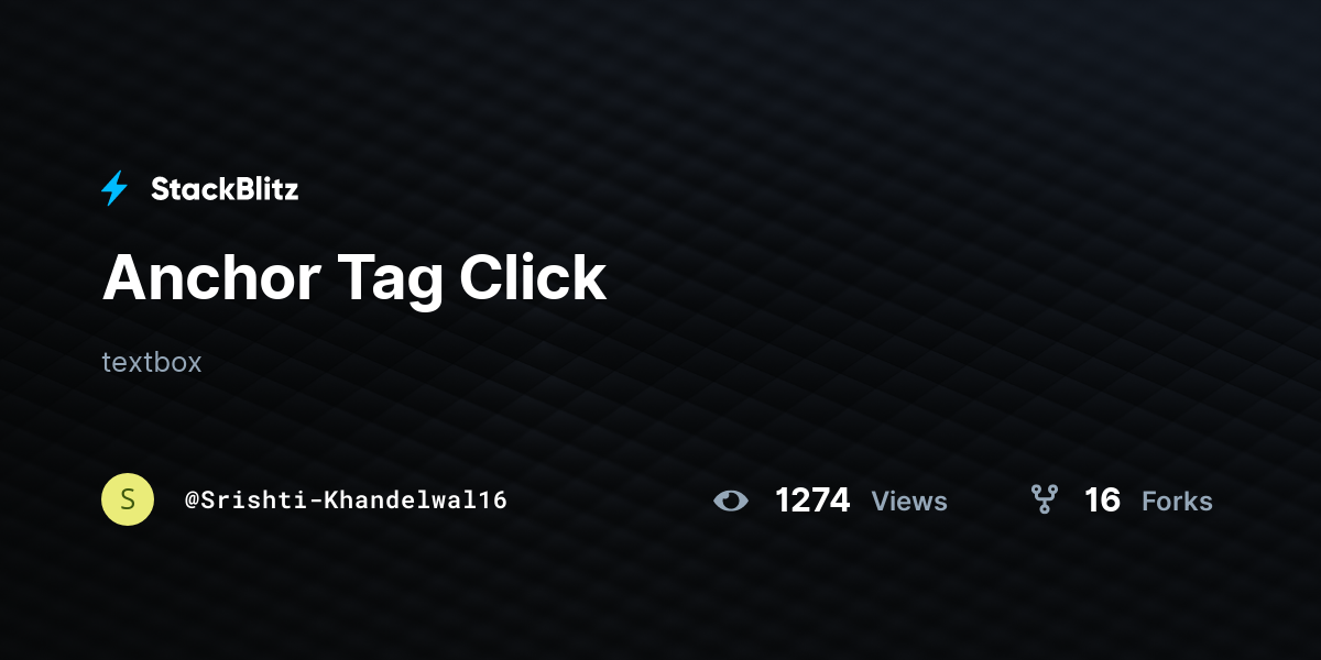 Anchor Tag Click - StackBlitz