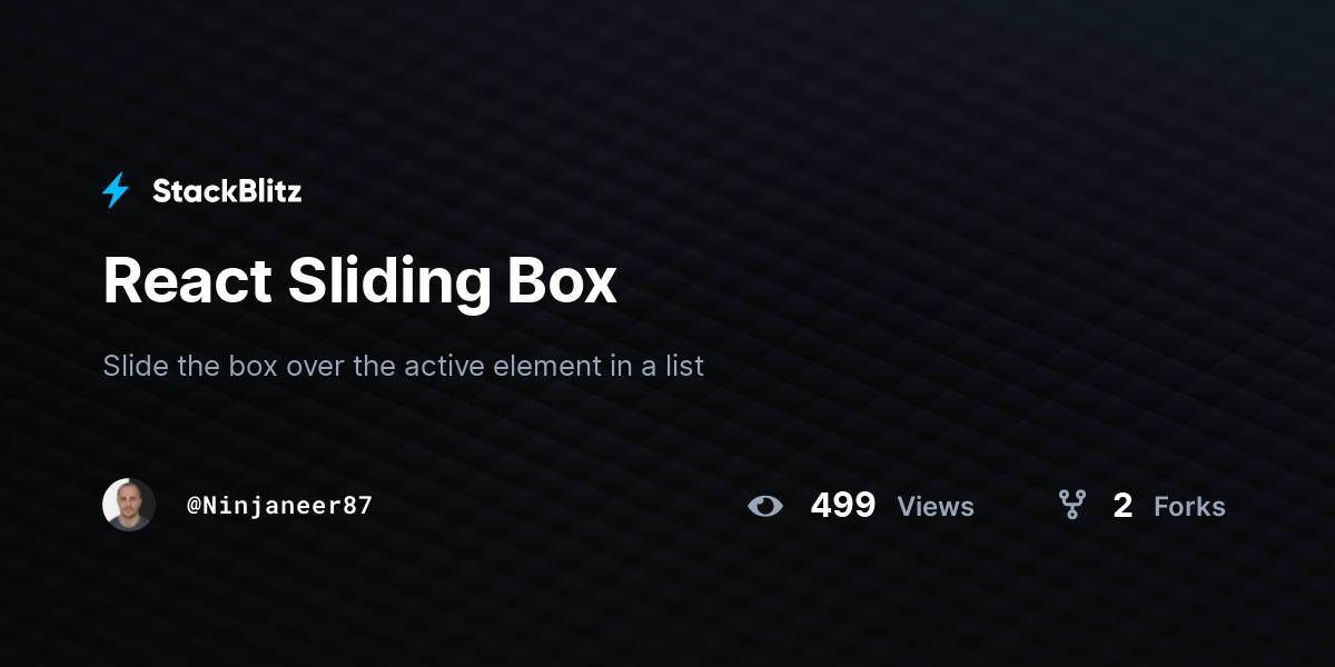 React Sliding Box - StackBlitz