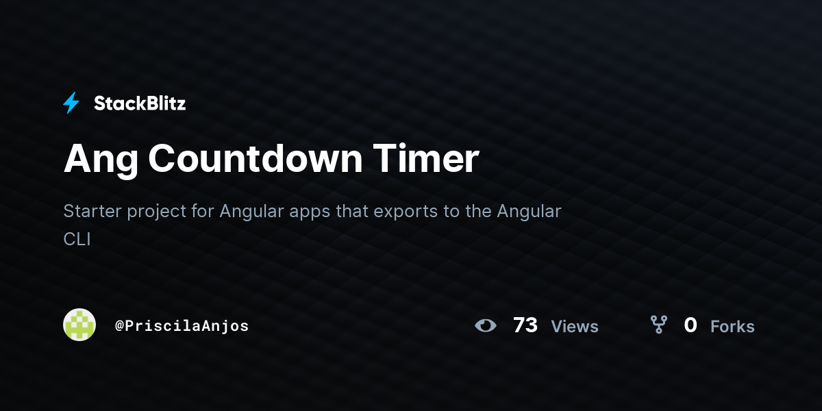 Ang Countdown Timer - StackBlitz