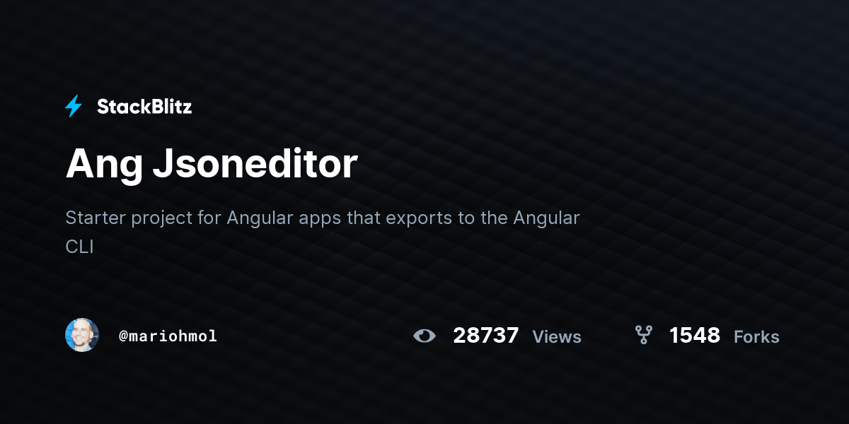 Ang Jsoneditor - StackBlitz