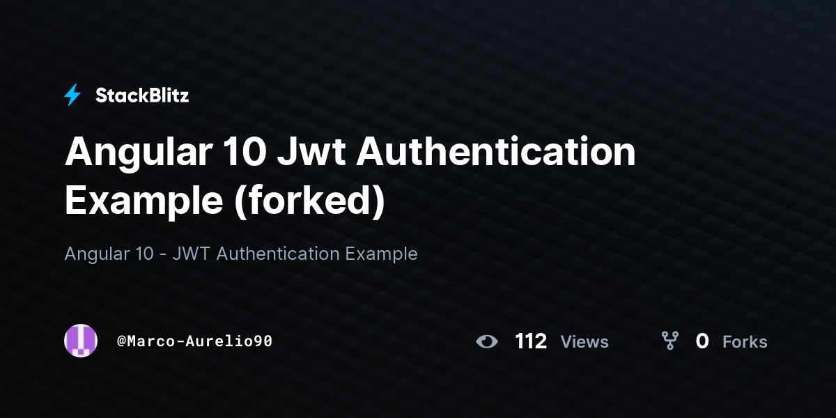 Angular 10 Jwt Authentication Example (forked) - StackBlitz