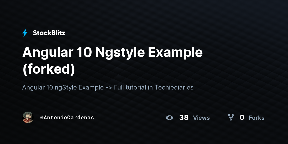 Angular 10 Ngstyle Example (forked) - StackBlitz Angular 10 Ngstyle Example (forked) - StackBlitz