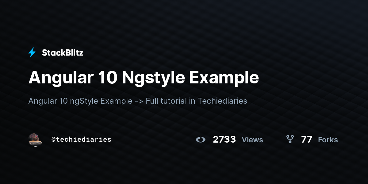 Angular 10 Ngstyle Example - StackBlitz