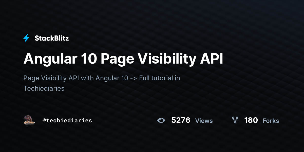 Angular 10 Page Visibility API - StackBlitz