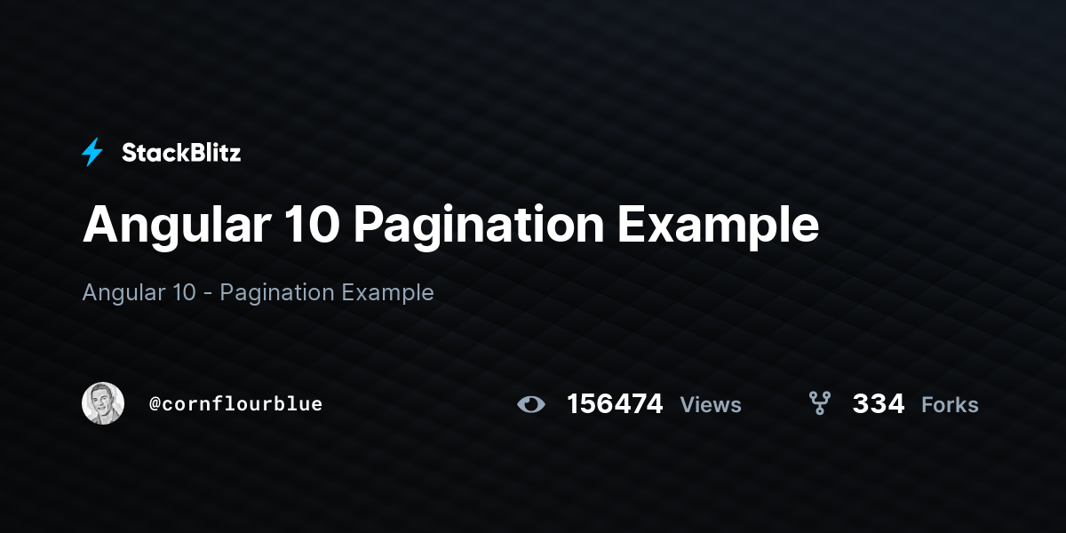 Angular 10 Pagination Example - StackBlitz