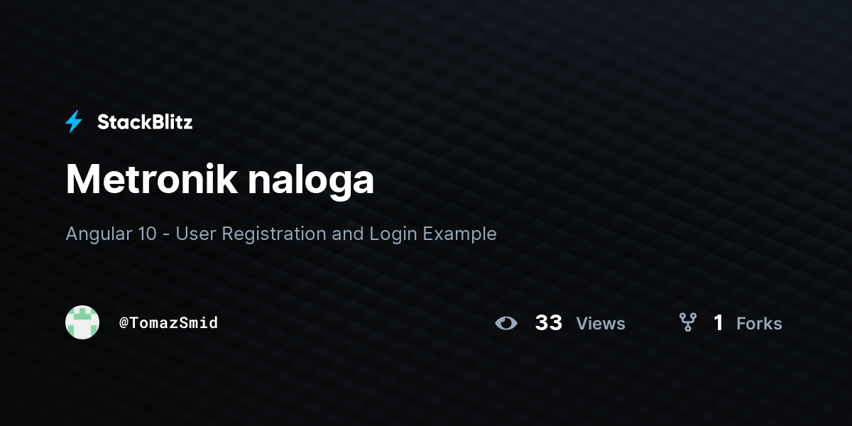 Metronik naloga - StackBlitz Metronik naloga - StackBlitz