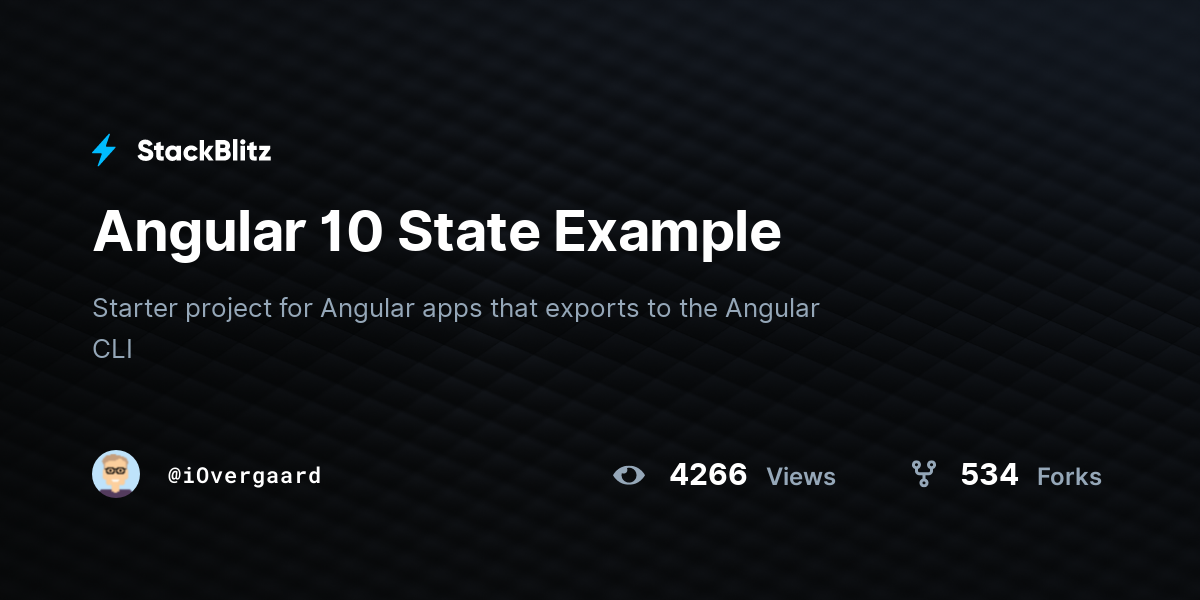 Angular 10 State Example - StackBlitz