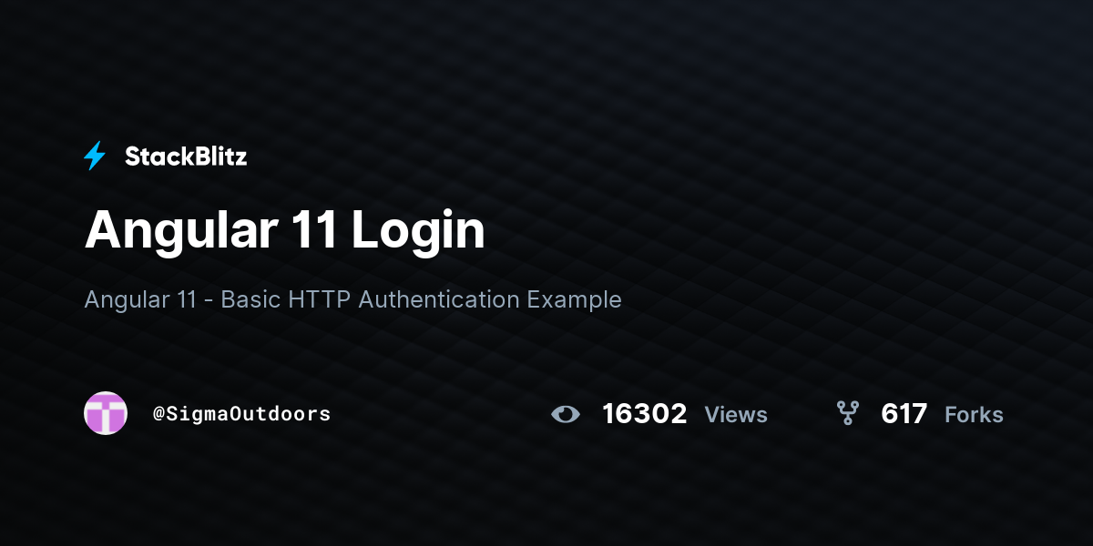 Angular 11 Login - StackBlitz