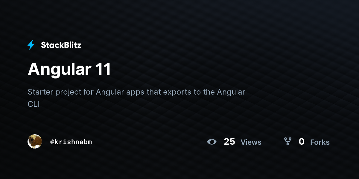 Angular 11 - StackBlitz