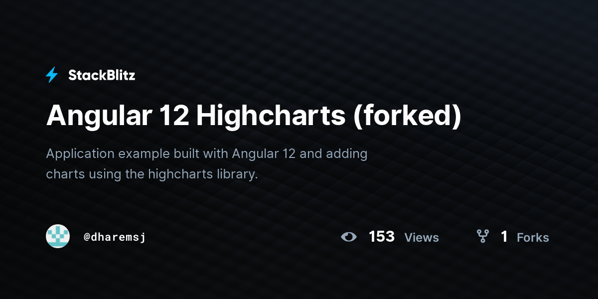 Angular 12 Highcharts (forked) - StackBlitz Angular 12 Highcharts (forked) - StackBlitz