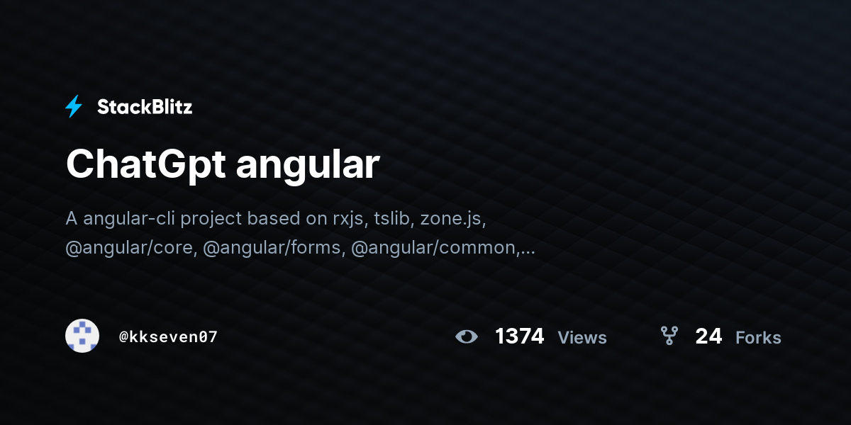 ChatGpt angular - StackBlitz