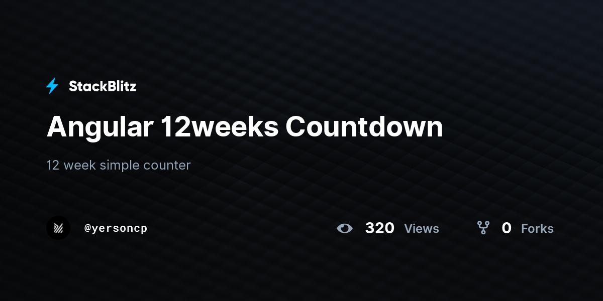 Angular 12weeks Countdown - StackBlitz