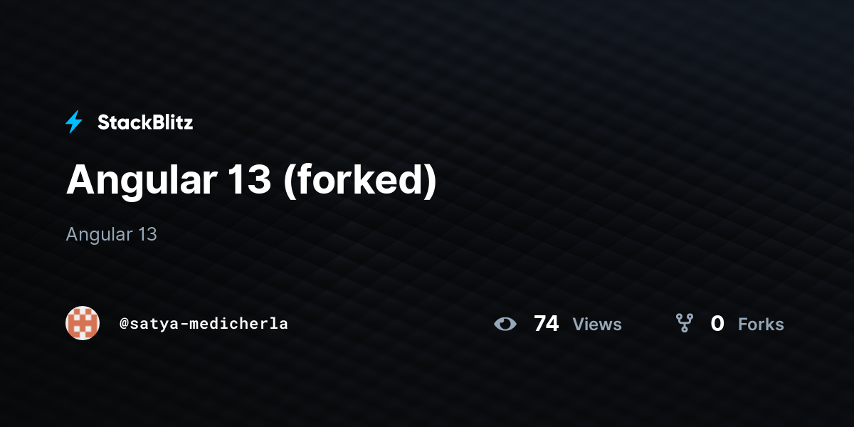 Angular 13 (forked) - StackBlitz