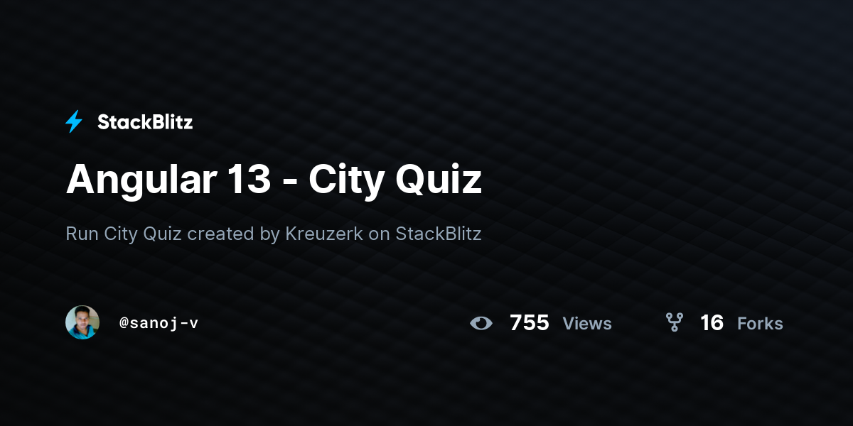 Angular 13 - City Quiz - StackBlitz